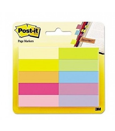 POST-IT® PAGE MARKERS, 1/2" WIDE, ASSORTED COLORS, 500 FLAGS/PACK ...
